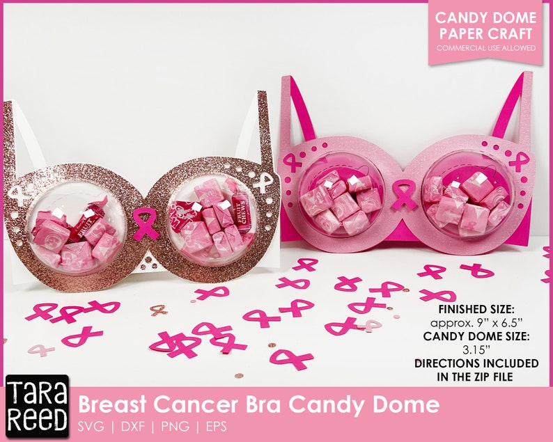 Breast Cancer SVG for Cricut - Breast Cancer Awareness Paper Crafts - Candy Dome SVG - Etsy