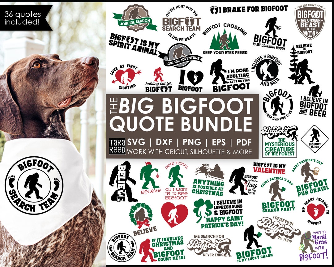 The BIG Bigfoot SVG Bundle for Cricut 36 Bigfoot Quotes for Crafters ...