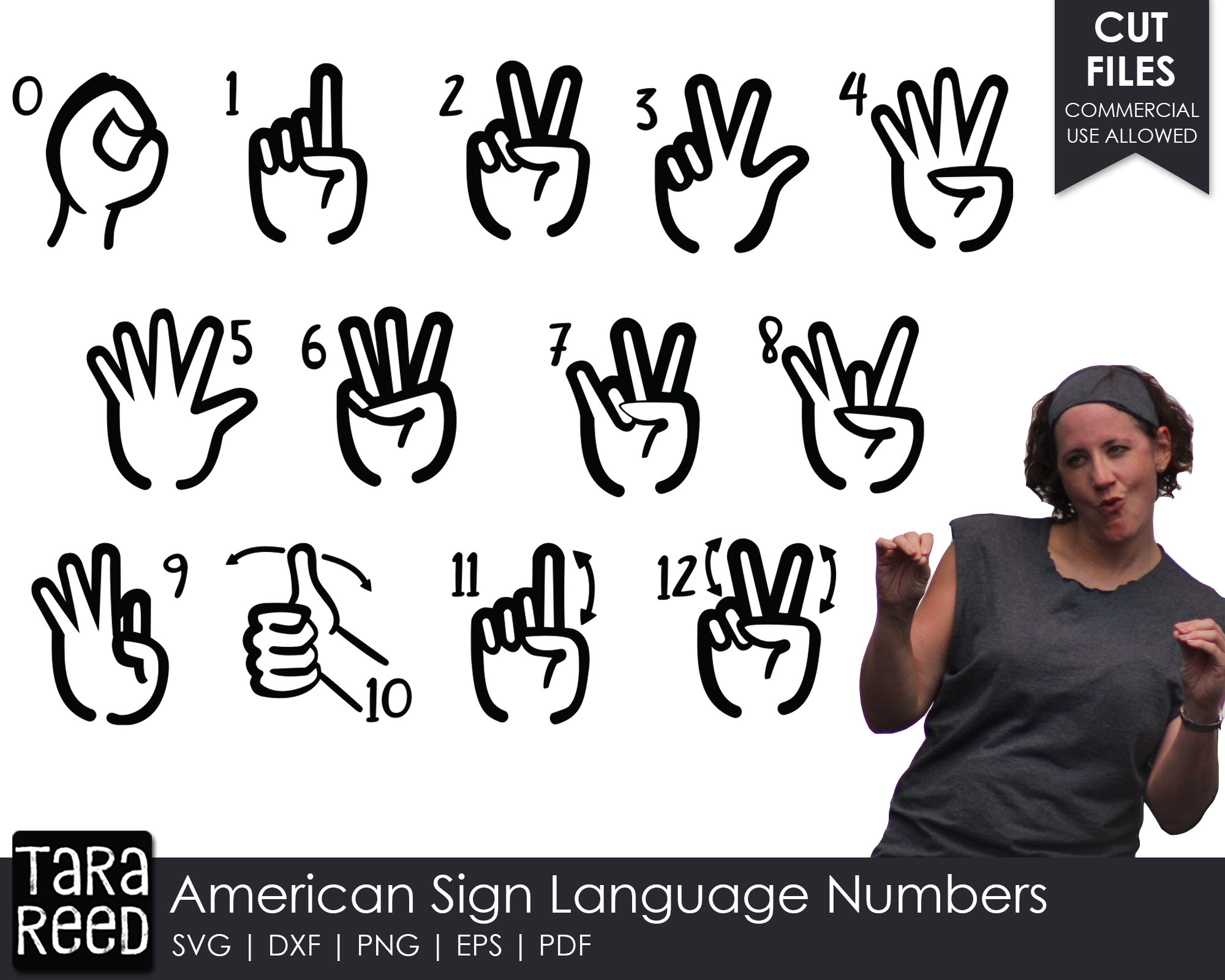 Sign Language Numbers American Sign Language SVG and Cut | Etsy
