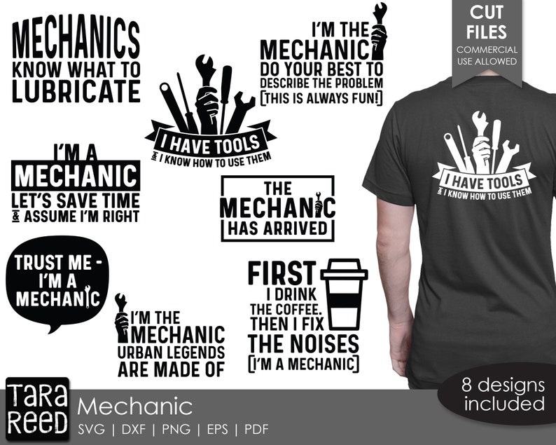 Mechanic SVG for Cricut and Cut Files for Crafters | Etsy