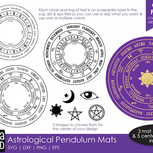Pendulum Board SVG Cut Files for Cricut Ouija Spirit Board - Etsy