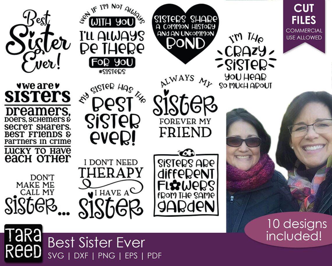 Best Sister Ever Sister SVG and Cut Files for Crafters | Etsy