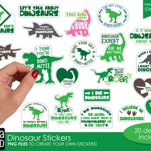 Dinosaur Print and Cut Stickers - Etsy
