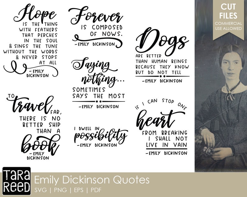 Emily Dickinson Quotes - SVG and Cut Files for Crafters - Etsy