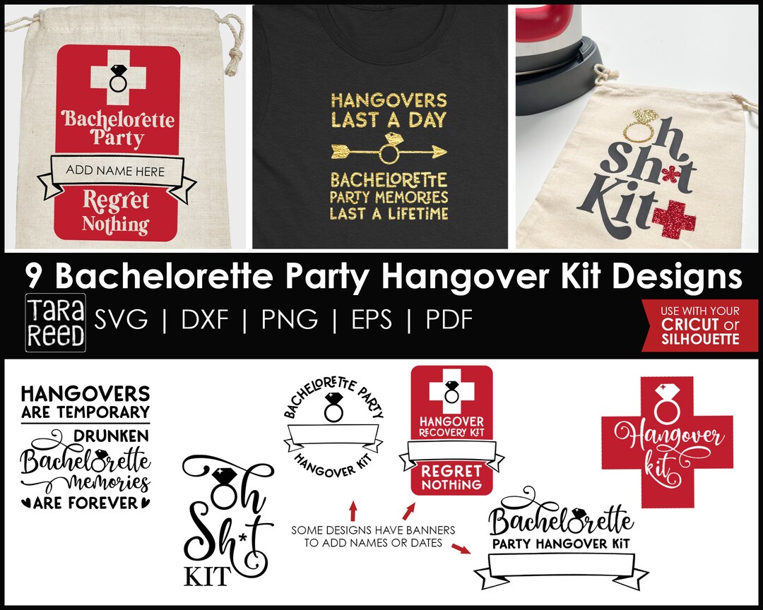 Bachelorette Party Hangover Kit SVG Bundle for Cricut - Etsy