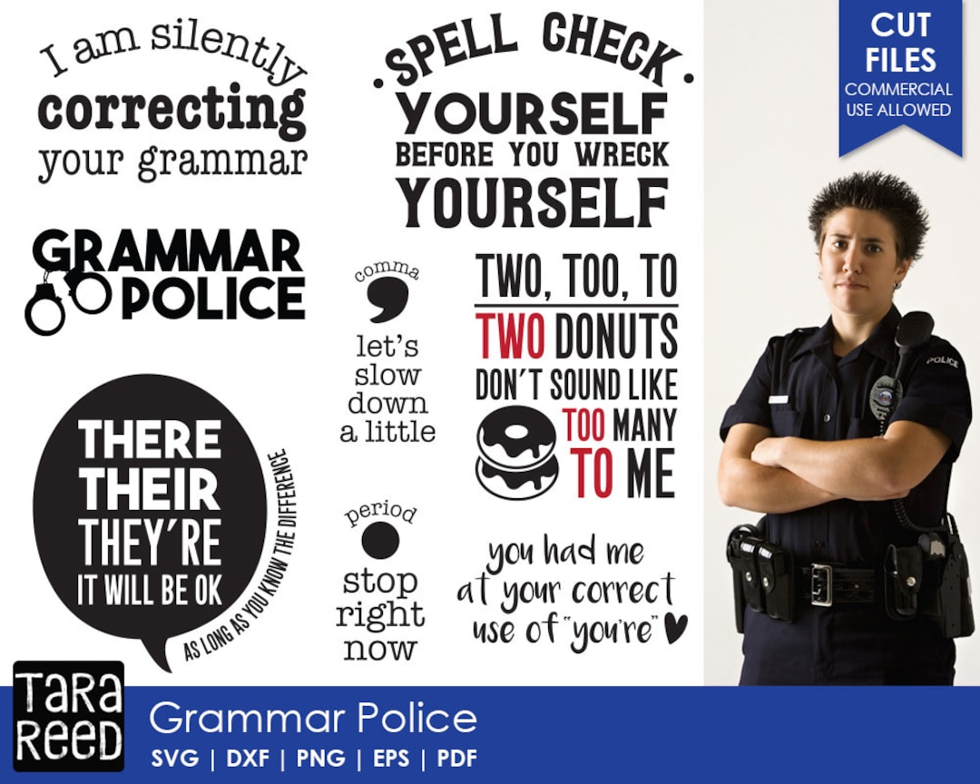 Grammar Police Grammar SVG and Cut Files for Crafters - Etsy
