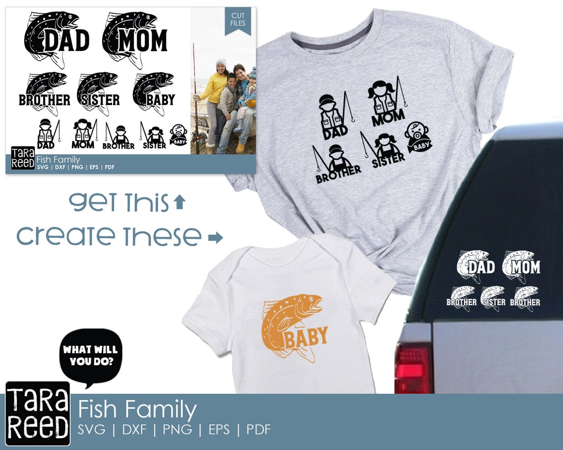 Fish Family Fishing SVG and Cut Files for Crafters - Etsy