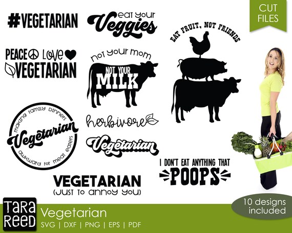 Vegetarian SVG and Cut Files for Crafters | Etsy