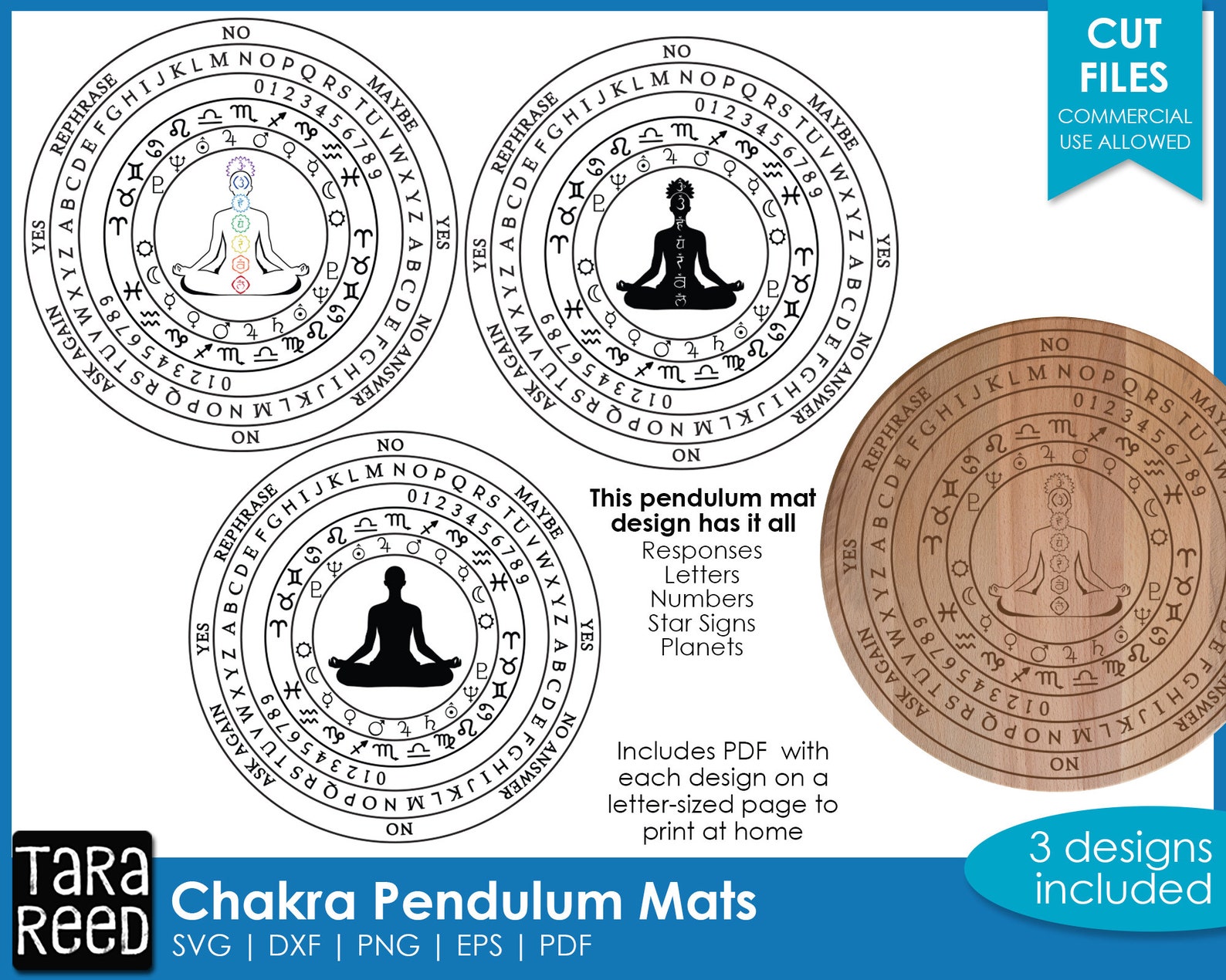 Chakra Pendulum Mats - Pendulum Mat SVG and Cut Files for Crafters - Etsy