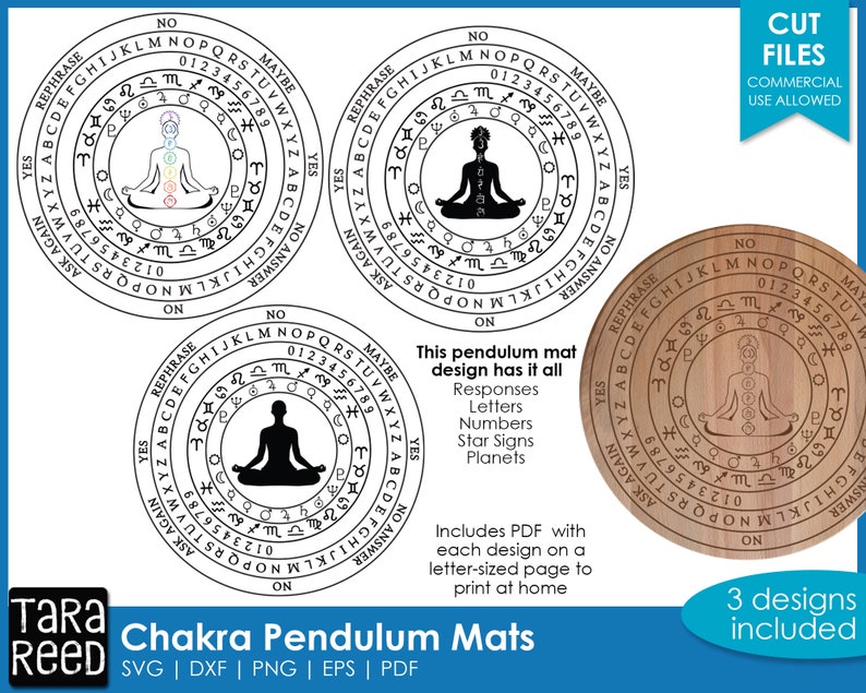 Chakra Pendulum Mats - Pendulum Mat SVG and Cut Files for Crafters - Etsy