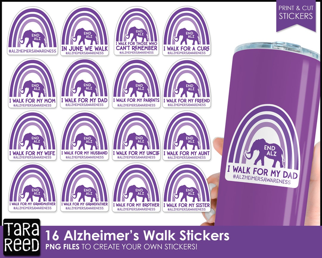 Alzheimer's Walk Stickers Printable Alzheimer's Stickers - Etsy