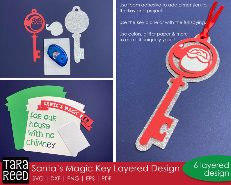 3D Santa's Magic Key Layered Paper Cut Design | Etsy