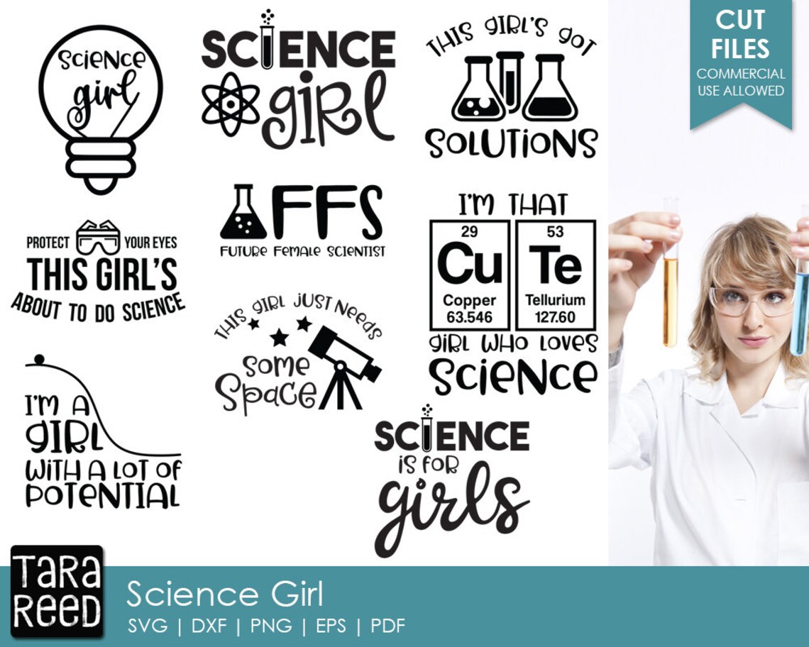 Science Girl School SVG and Cut Files for Crafters - Etsy