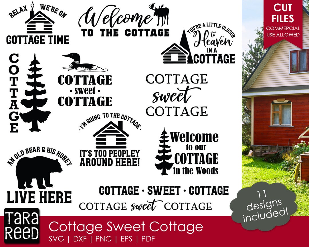 Cottage Sweet Cottage - Cottage SVG and Cut Files for Crafters - Etsy