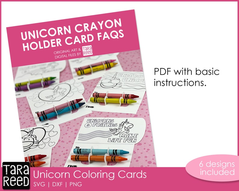 6 Unicorn Print & Cut Coloring Cards for Cricut and Silhouette - Etsy