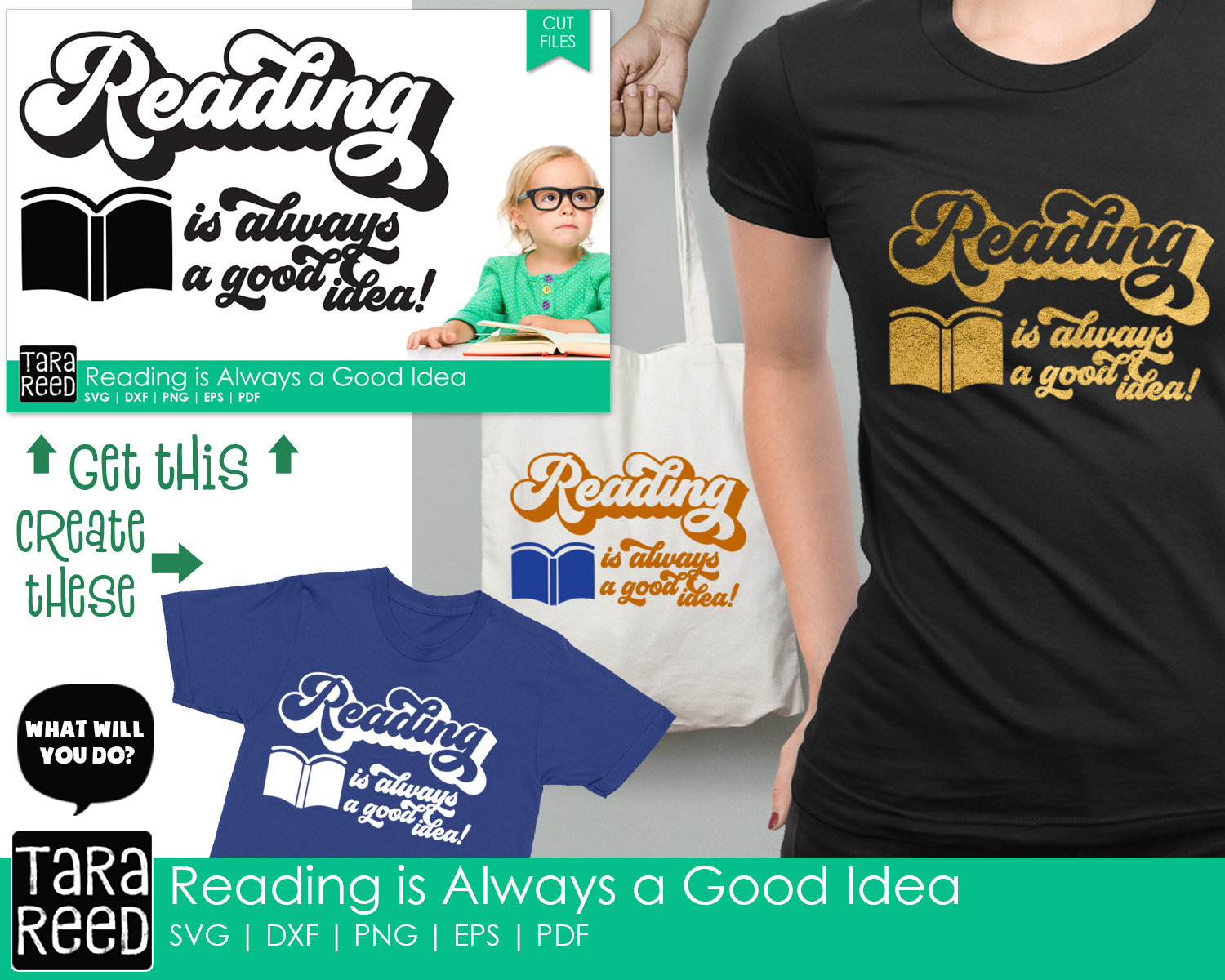 Reading is Always a Good Idea Book SVG and Cut Files for - Etsy