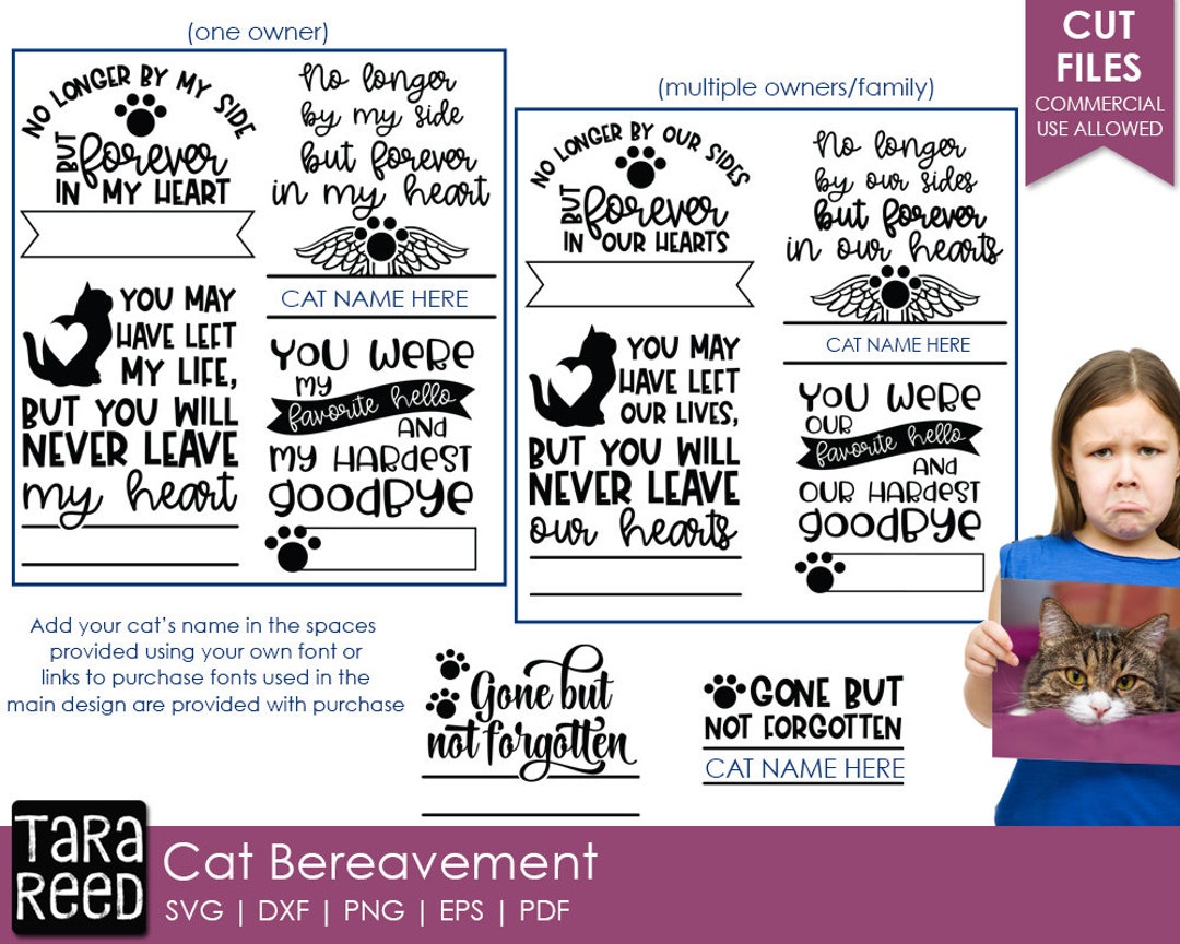 Cat Bereavement - Cat SVG and Cut Files for Crafters - Etsy