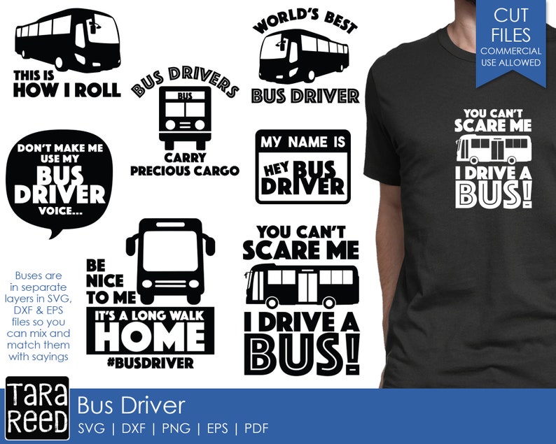 Bus Driver SVG and Cut Files for Crafters - Etsy