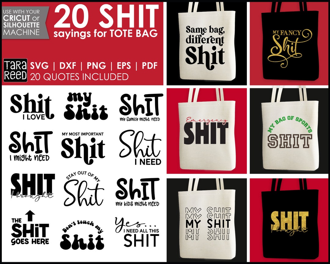 Shit SVG Files for Cricut or Silhouette | Edgy Tote Bags - Etsy
