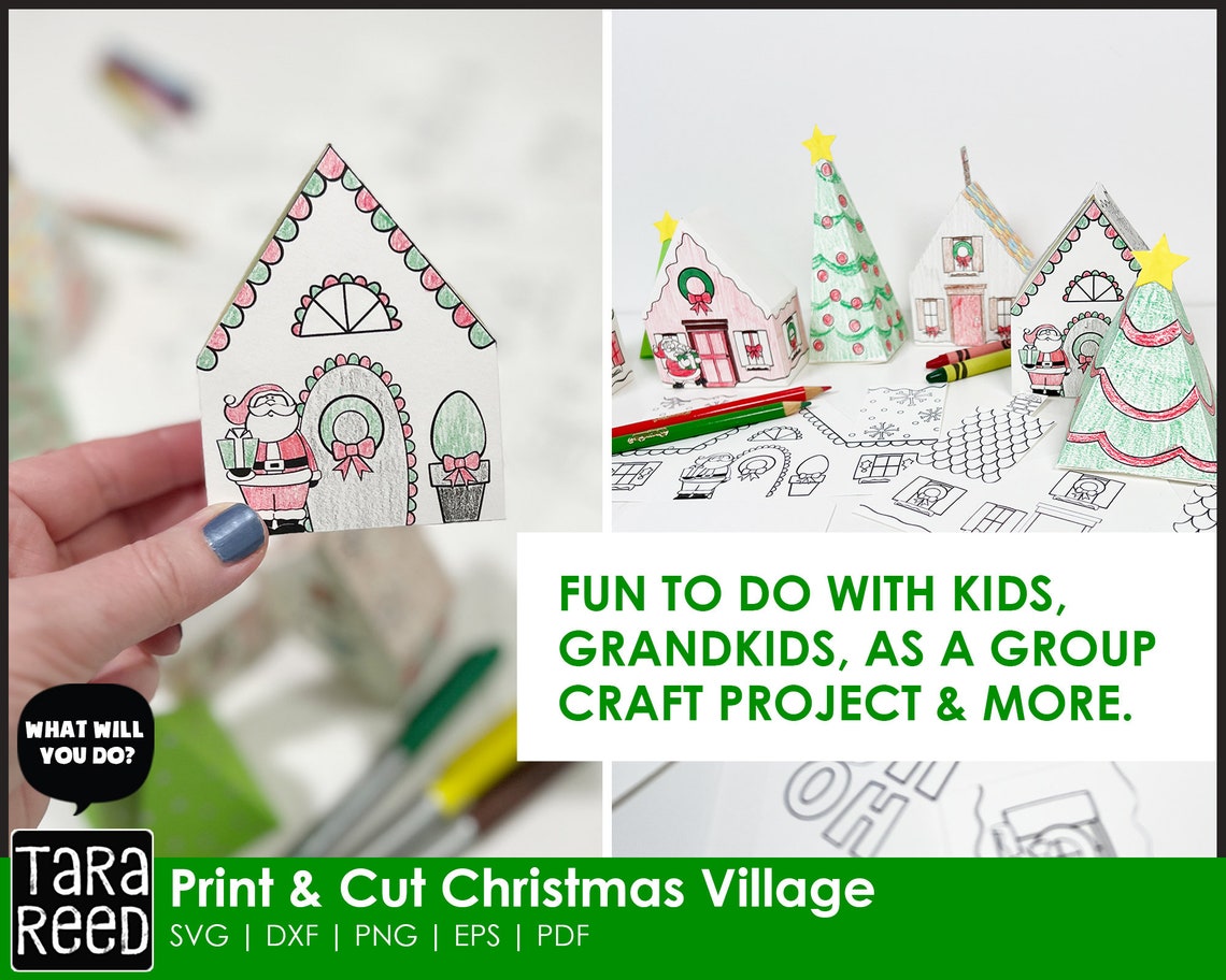 DIY Christmas Village Printable Christmas Houses - Etsy