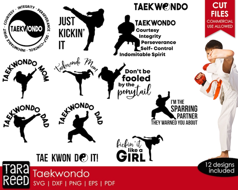Taekwondo Svg And Cut Files For Crafters Etsy