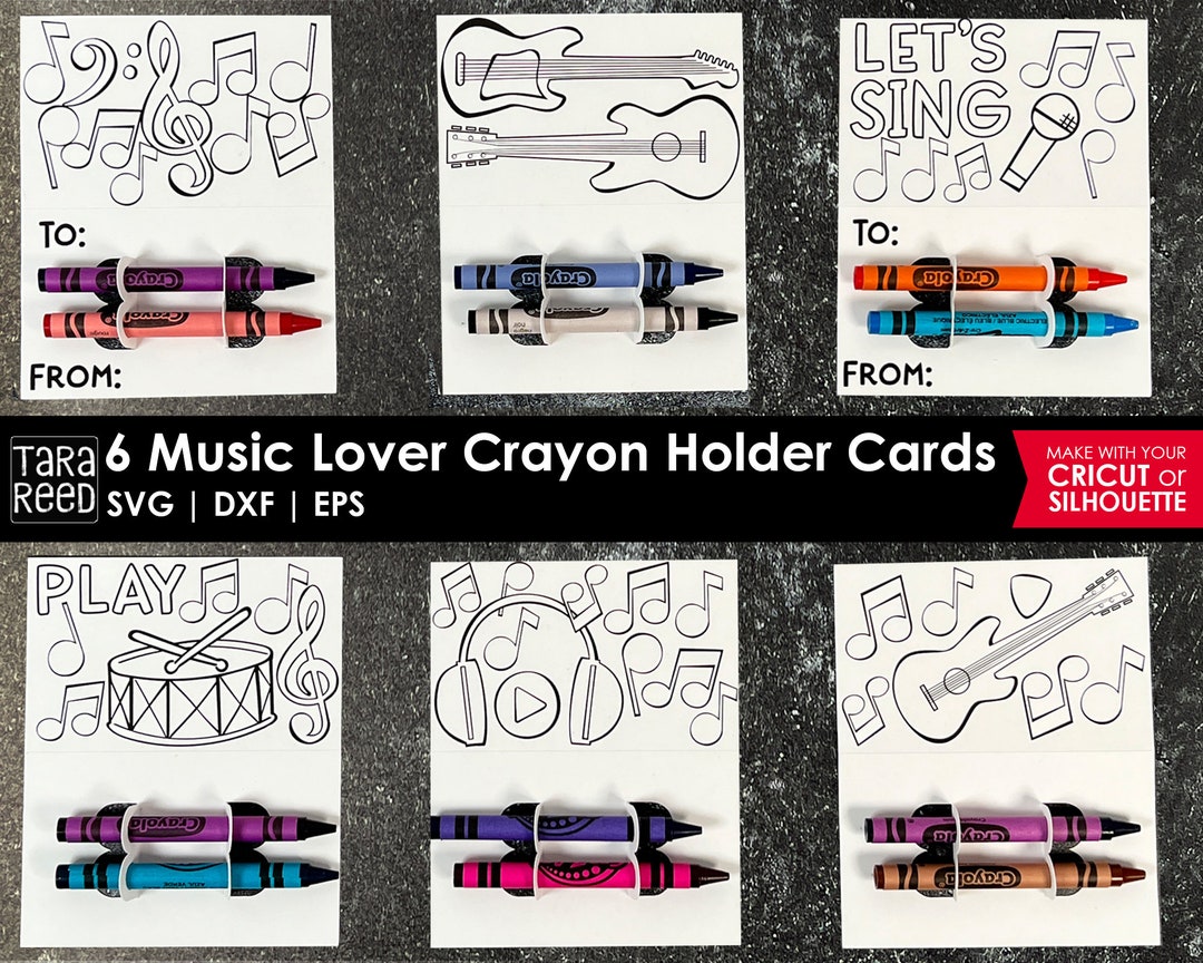 6 Music Print Then Cut Coloring Cards for Cricut and Silhouette - Etsy