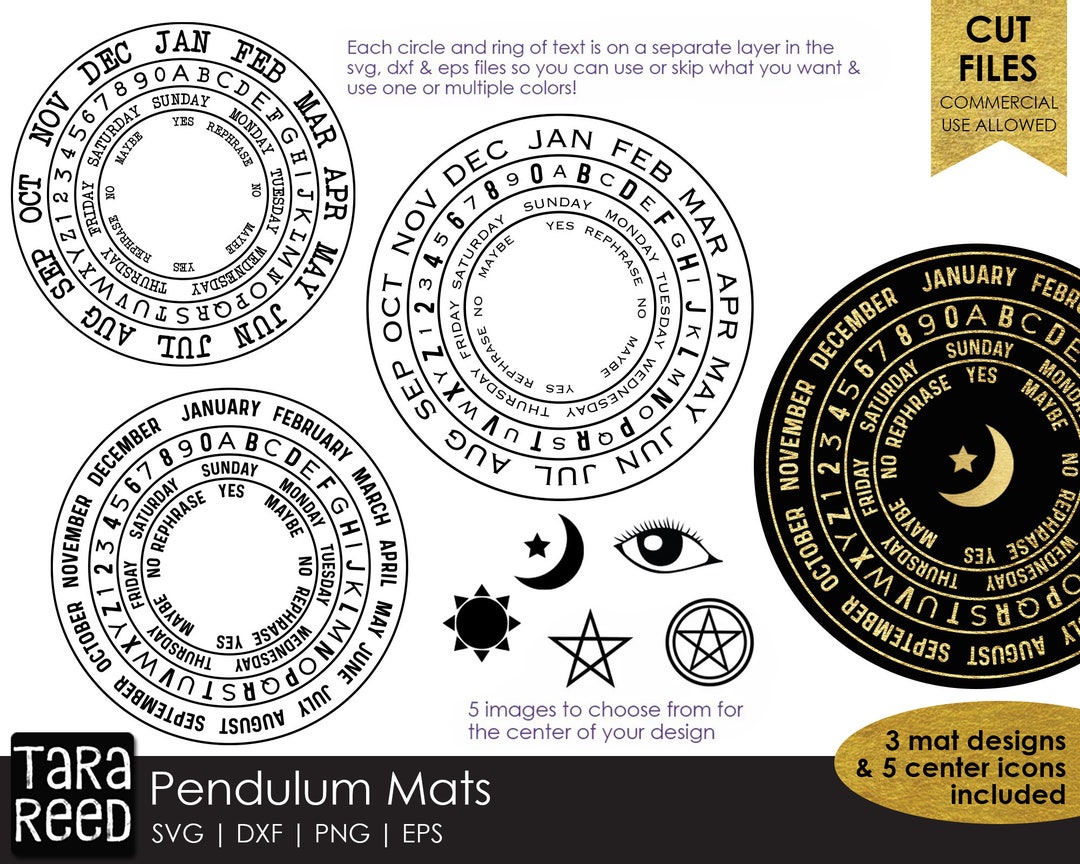 Pendulum Mats - SVG and Cut Files for Crafters - Etsy