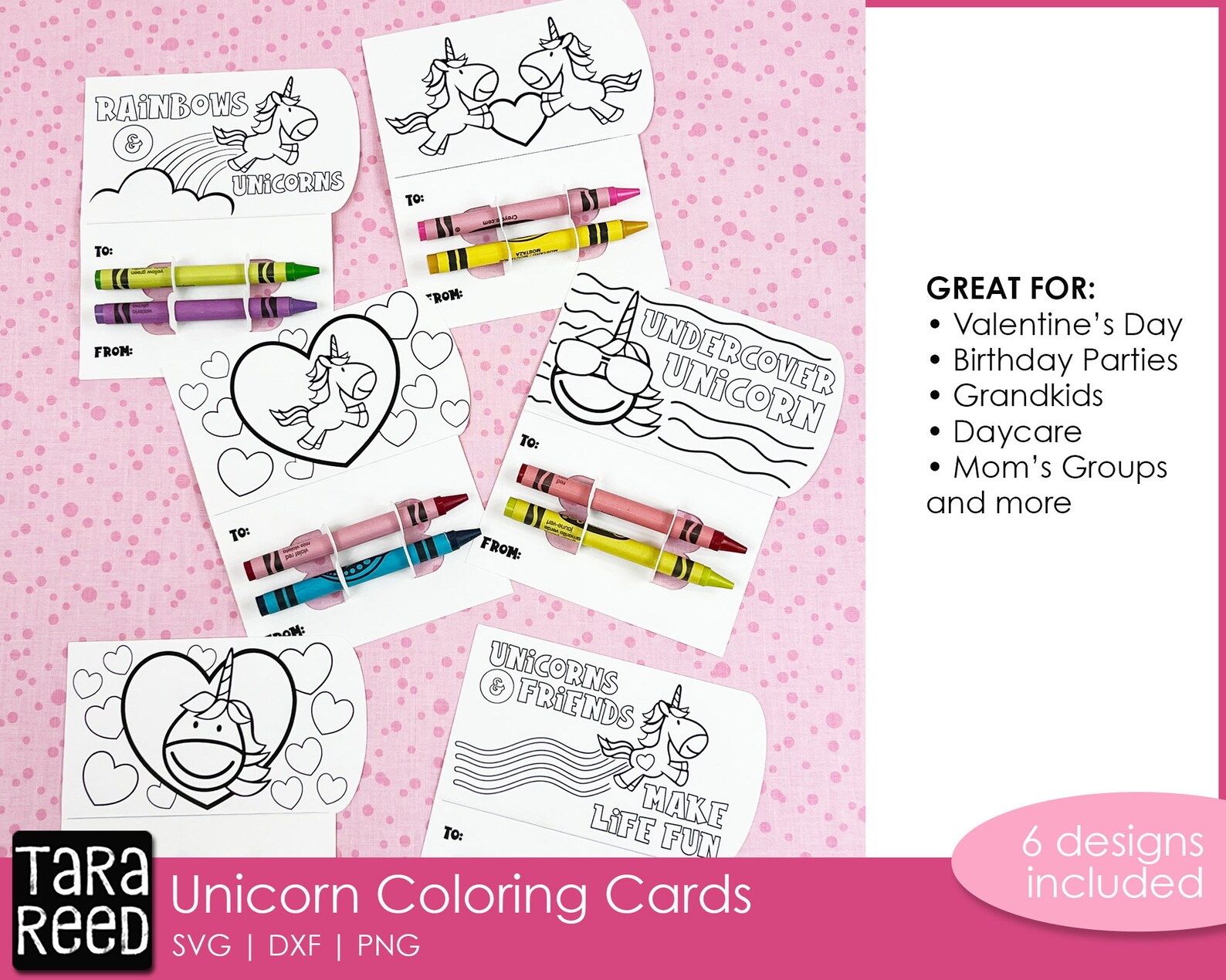 6 Unicorn Print & Cut Coloring Cards for Cricut and Silhouette - Etsy