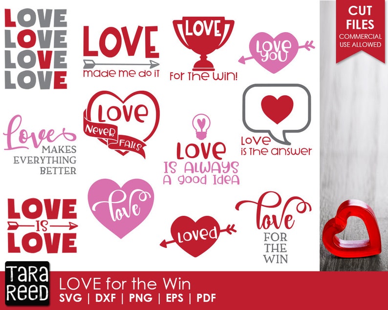 Love for the Win - Valentine's Day SVG and Cut Files for Crafters - Etsy