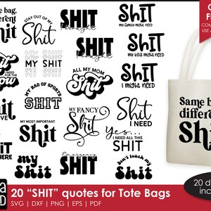 Shit SVG Files for Cricut or Silhouette | Edgy Tote Bags - Etsy