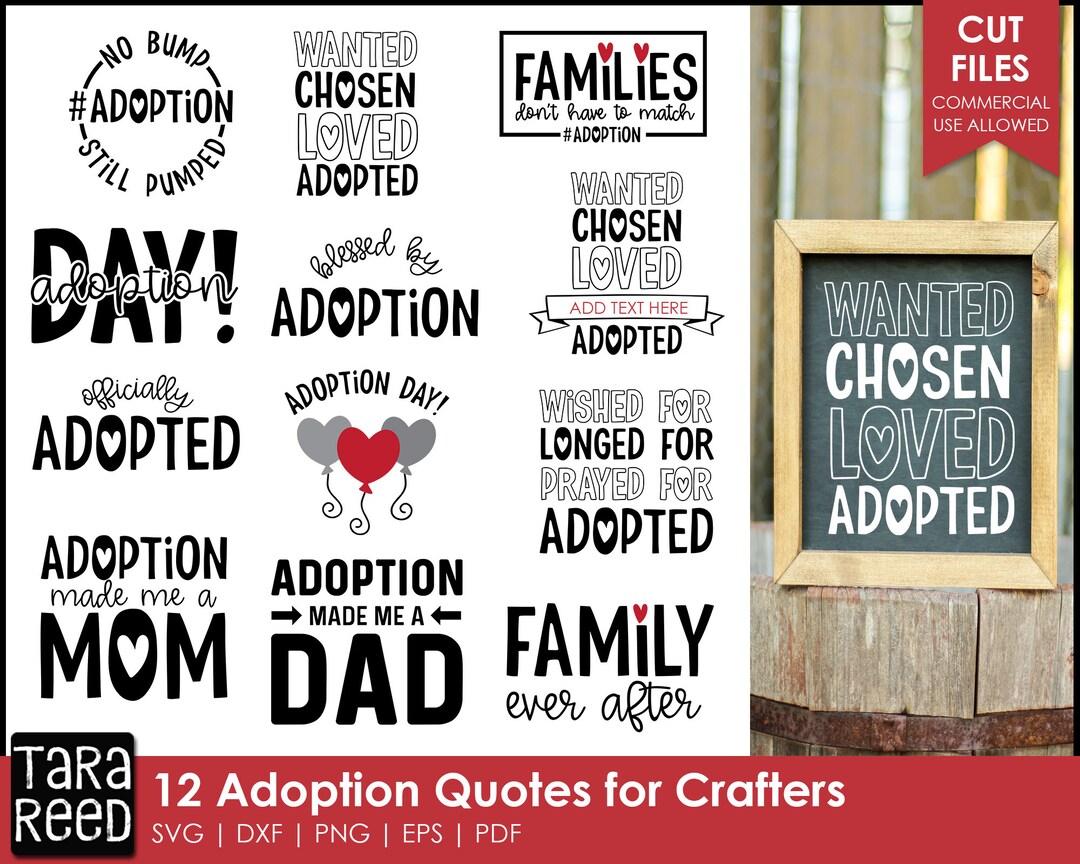 Adoption Quotes Adoption SVG Bundle for Cricut Adoption Day Shirts - Etsy