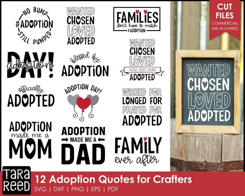 Adoption Quotes Adoption SVG Bundle for Cricut Adoption - Etsy