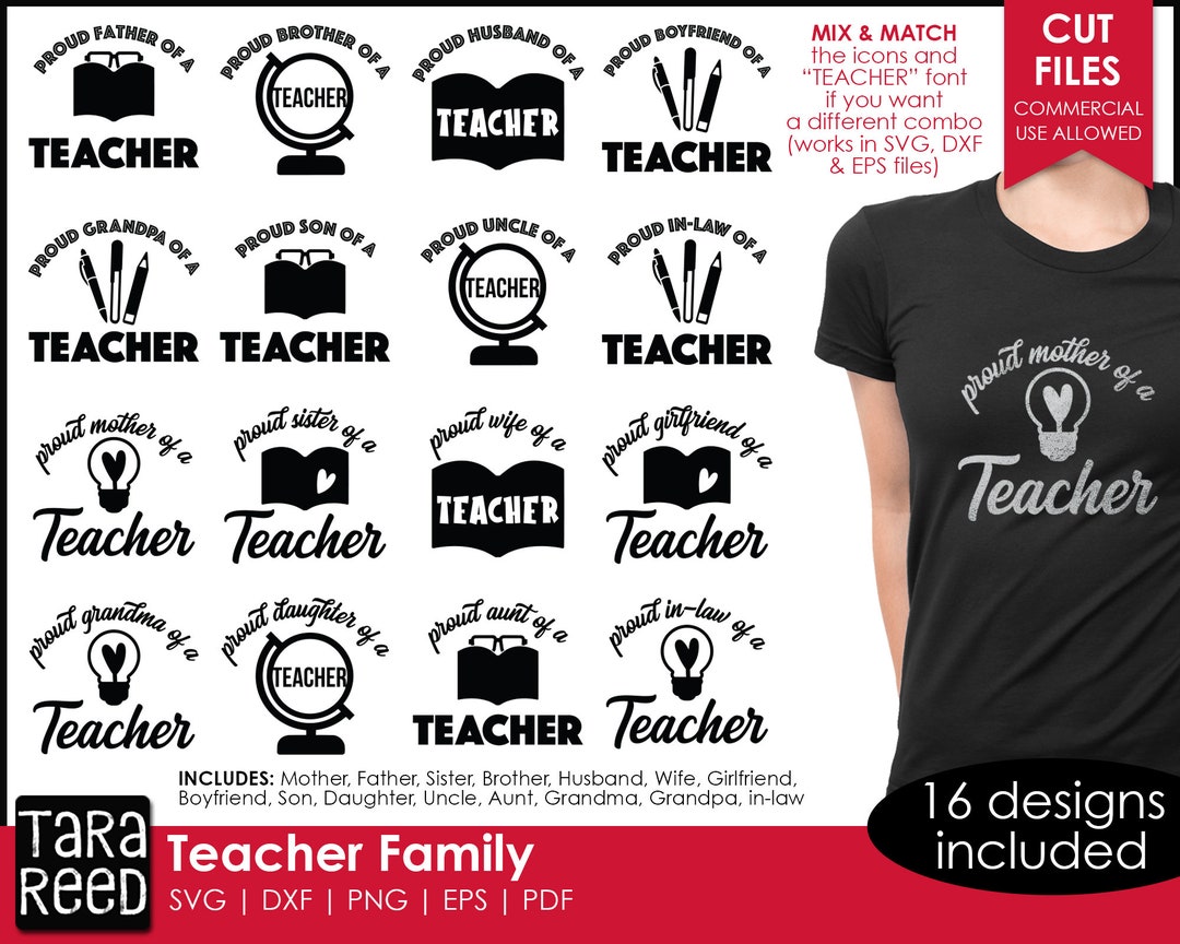 Teacher Family School SVG and Cut Files for Crafters - Etsy
