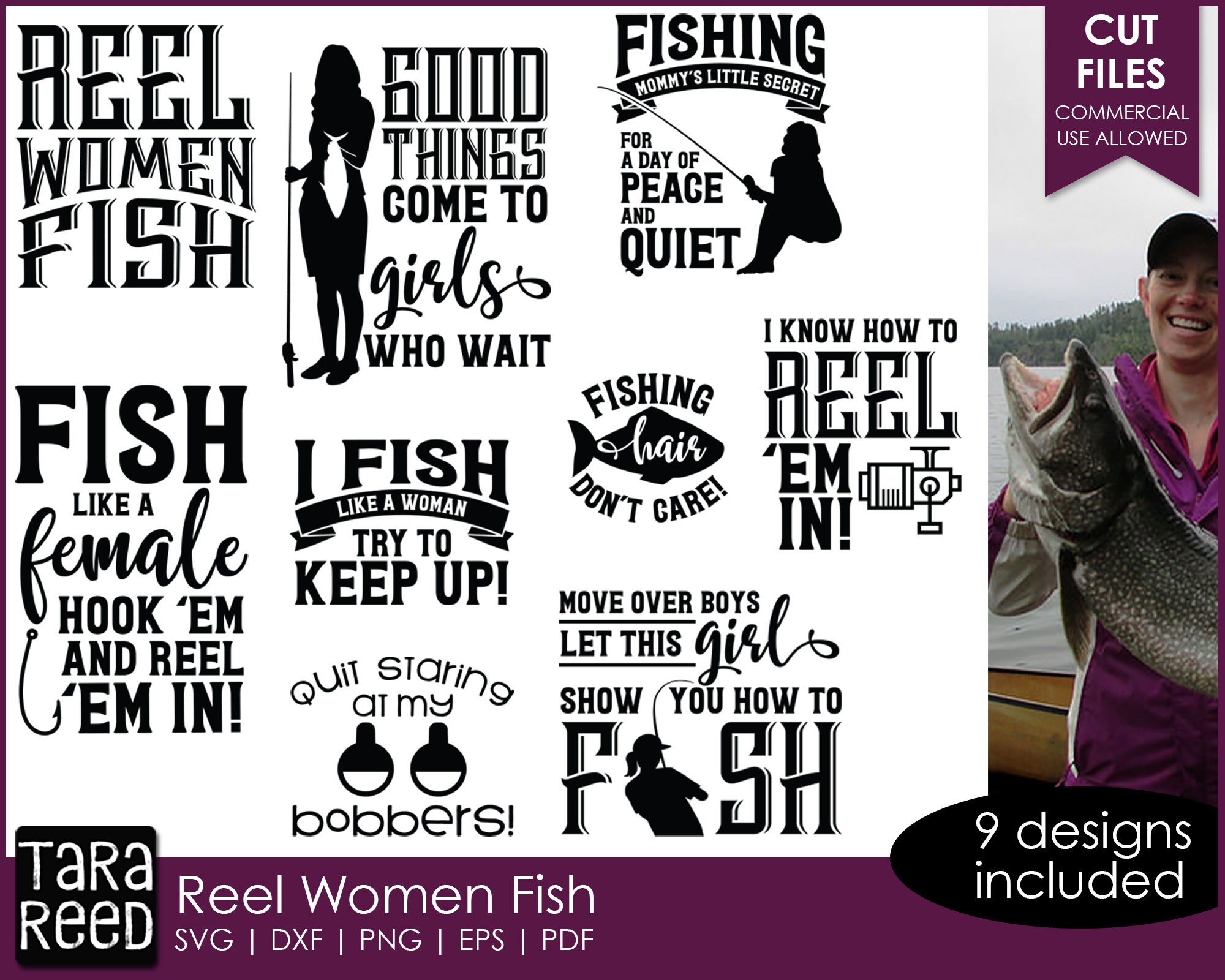 Reel Women Fish Fishing SVG and Cut Files for Crafters - Etsy