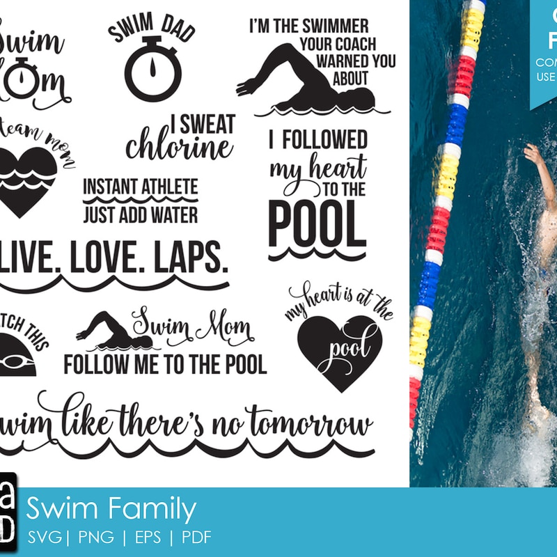Swim Svg - Etsy