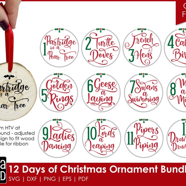 12 Days of Christmas Ornaments - Etsy