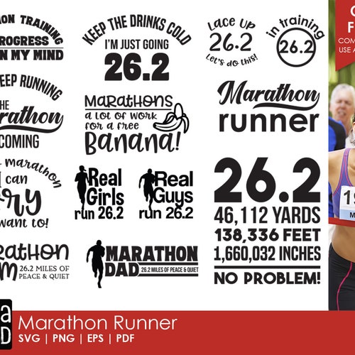Marathon Runner Marathon SVG and Cut Files for Crafters | Etsy