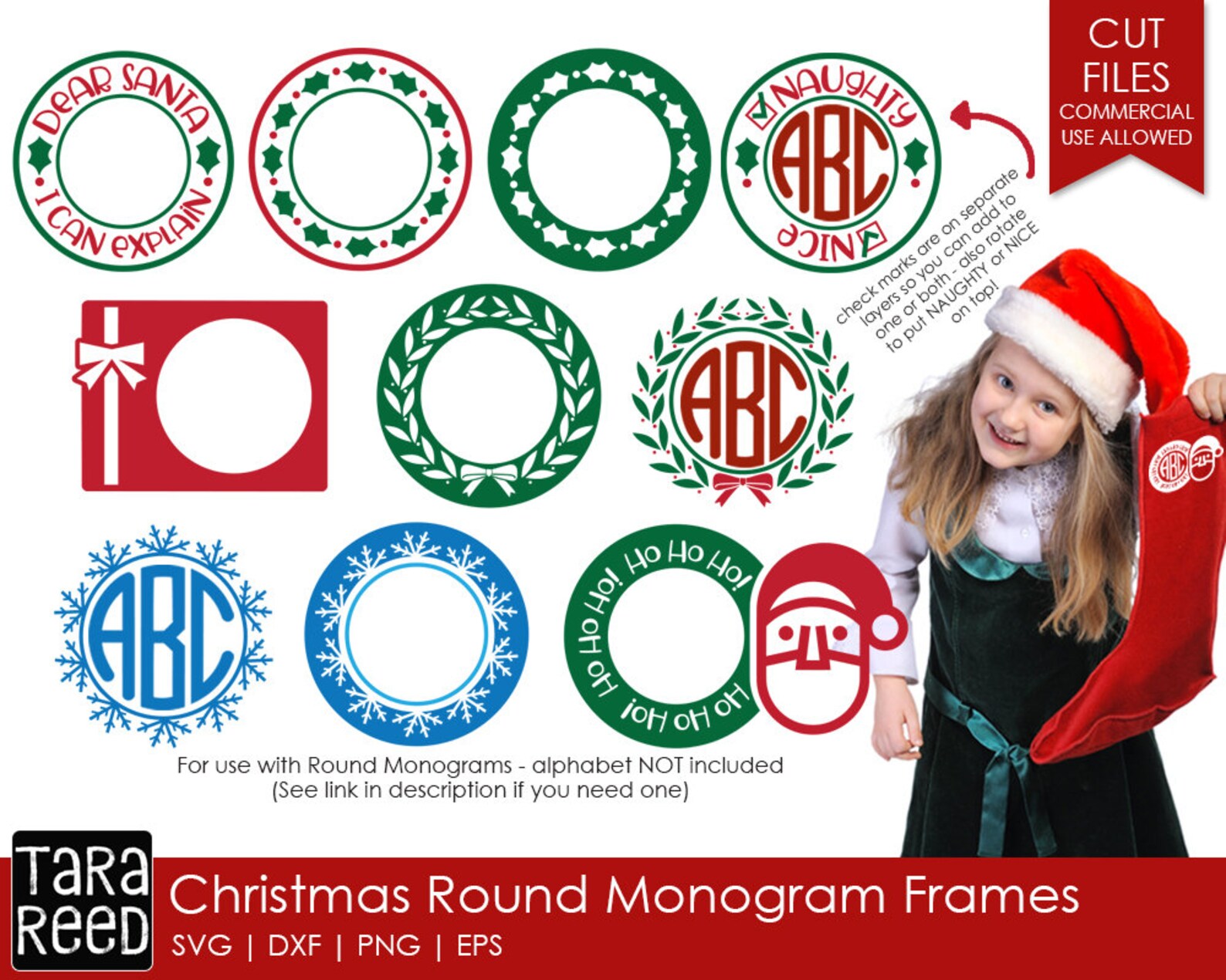 Christmas Monogram Frames Christmas SVG and Cut Files for Crafters - Etsy
