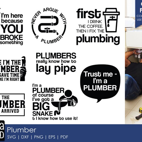 Plumber SVG and Cut Files for Crafters | Etsy