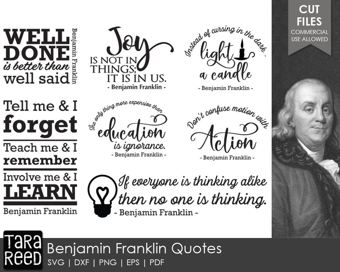 Benjamin Franklin Quotes - SVG and Cut Files for Crafters - Etsy