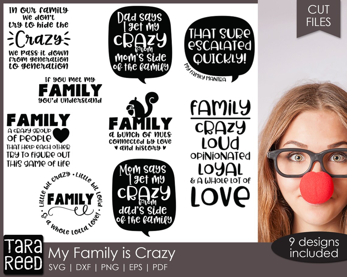 My Family is Crazy Family SVG and Cut Files for Crafters - Etsy
