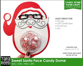 Christmas Santa Sock Candy Dome Svg, Candy Cane ,party Favor, Stocking ...