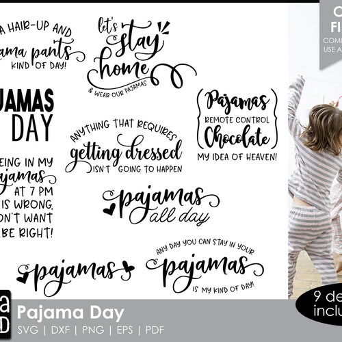 Pajama Day Pajama SVG and Cut Files for Crafters - Etsy