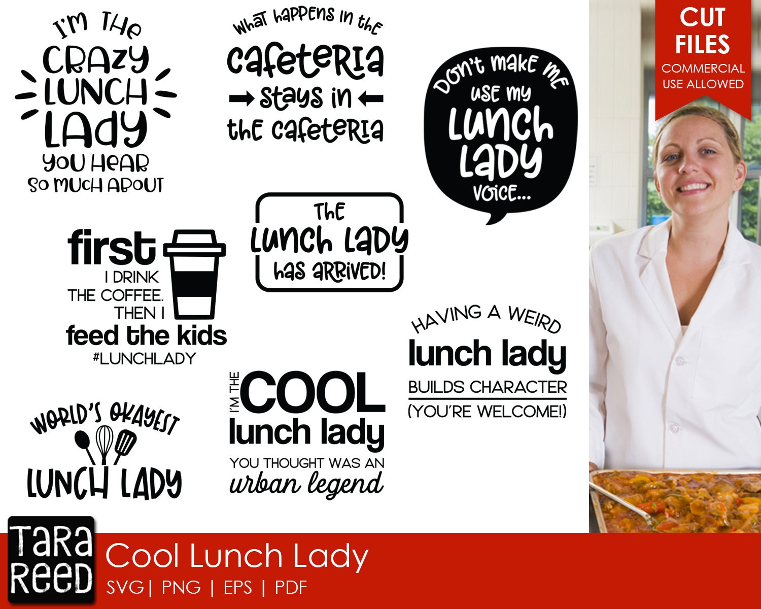 Lunch Lady Svg And Cut Files For Crafters Etsy