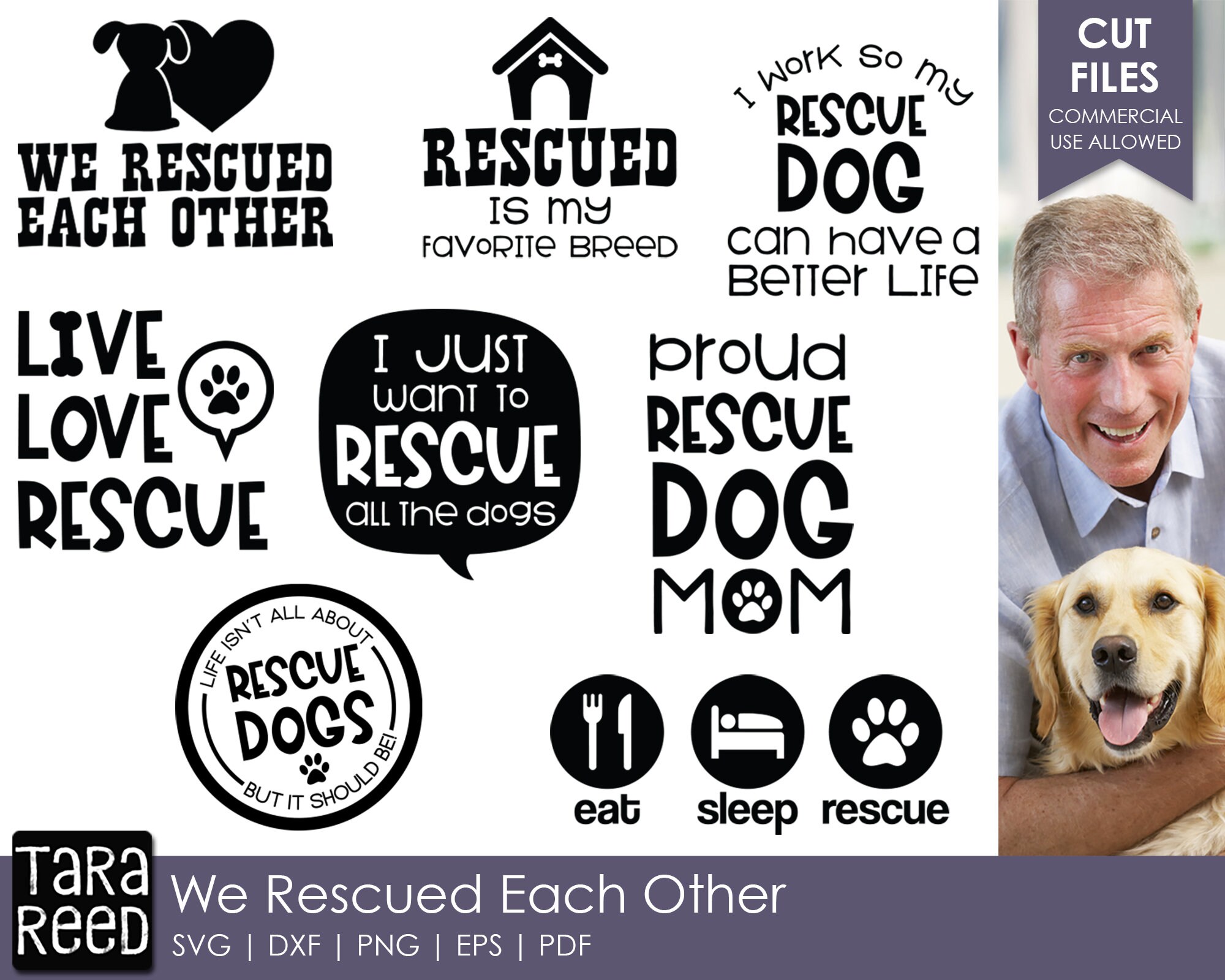 Rescue Dog Lover MEGA Bundle Dog SVG and Cut Files for - Etsy