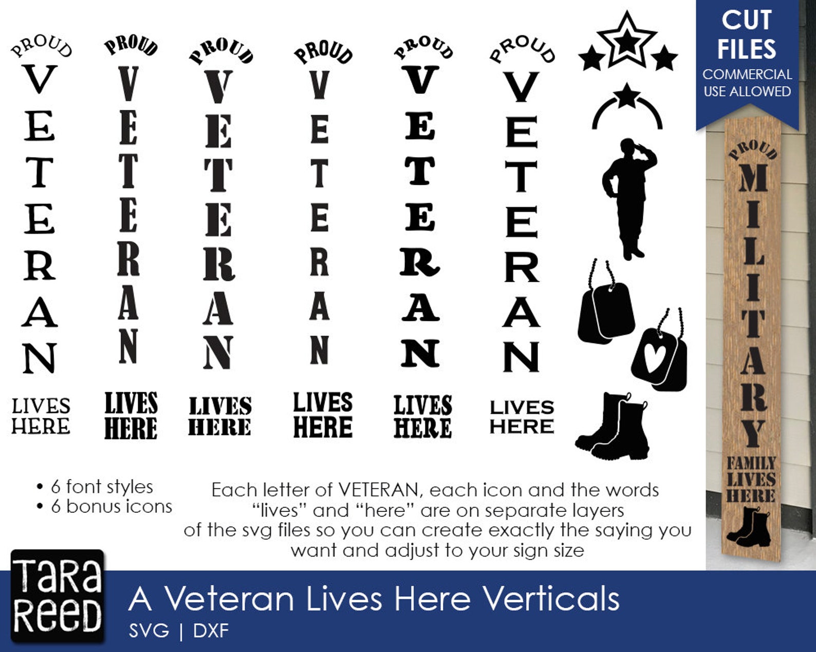 Veteran Vertical Signs Military SVG Files for Crafters - Etsy
