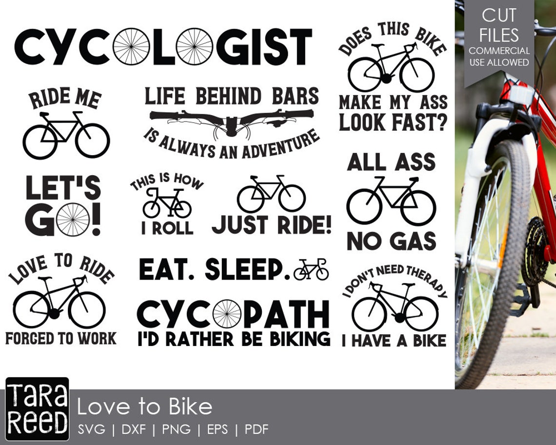 Love to Bike - Cycling SVG and Cut Files for Crafters - Etsy