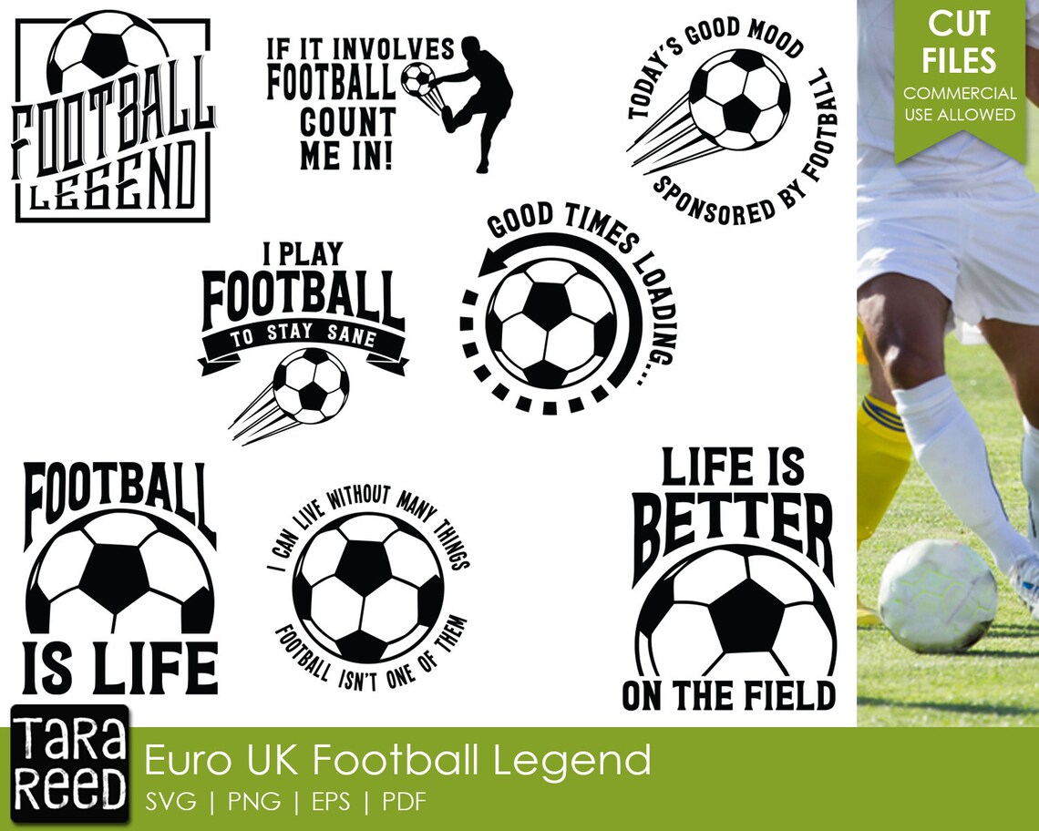 Euro UK Football Legend Football SVG and Cut Files for - Etsy