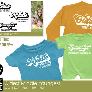 Oldest Middle and Youngest Siblings - Family SVG and Cut Files - Etsy