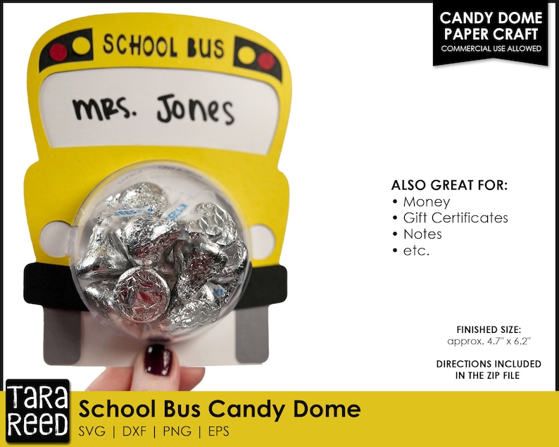 School Bus Candy Dome SVG for Cricut School Bus Driver Gift - Etsy